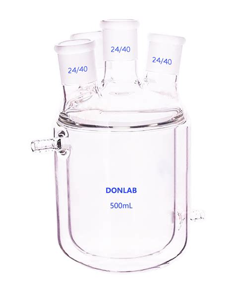 Donlab Cfp Glass 4 Neck Double Layer Round Bottom Reaction Flask Jacke