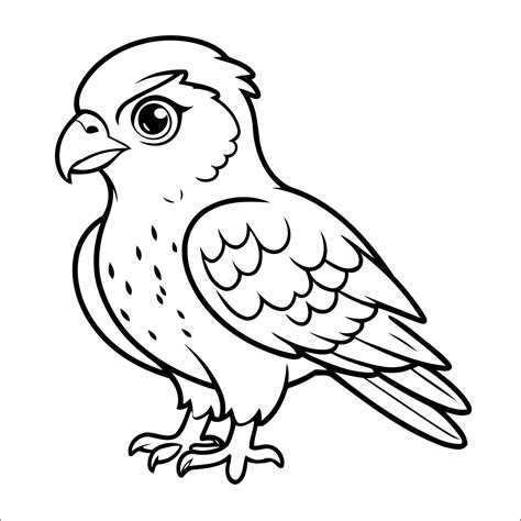 어린이를 위한 귀여운 매 색칠 공부 페이지 프리미엄 벡터