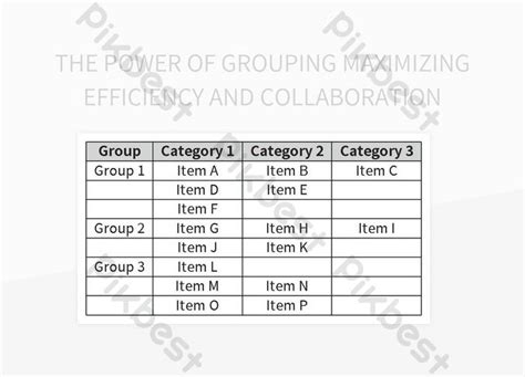 The Power Of Grouping Maximizing Efficiency And Collaboration Excel Template Free Download