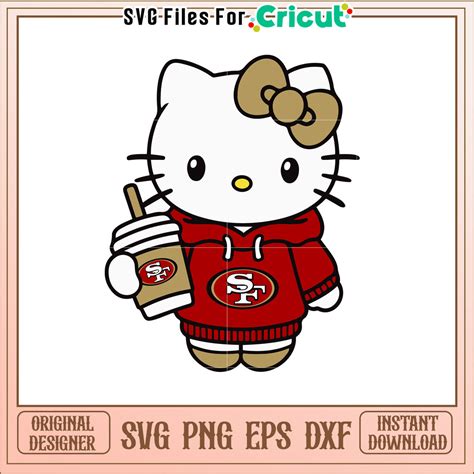 Hello Kitty San Francisco 49ers Svg Design File Svg Files For Cricut