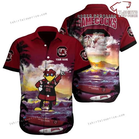 South Carolina Gamecocks Ncaa 3d Print Custom Name Hawaiian Shirt Man