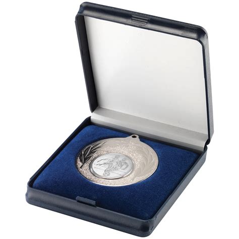 Blue Plastic 50mm Medal Box | Trophy Boss