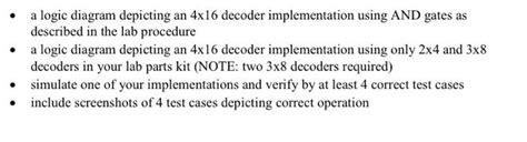 Solved Decoder Implementation We Are Going To Design A 4x16