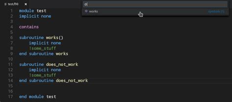 Symbol List Fails On Subroutine Without Brackets Issue 61 Fortran