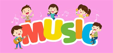 어린이 그룹의 음악 개념을 재생합니다 만화 춤추는 아이들과 악기를 가진 아이들귀여운 어린이 음악가 음악을 연주하는 다양한 액션 개념에 대한 스톡 벡터 아트 및 기타 이미지