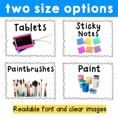 Editable Classroom Supply Bin Labels Real Photos Classroom