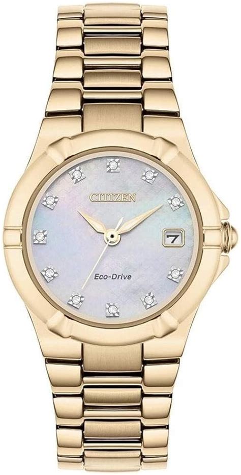 Citizen Eco Drive Ladies Gold Tone Diamond Watch Bigamart