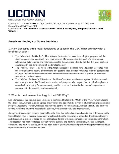 2b Reading Questions HW 2 ASSIGNMENT Course LAND 2210 3 Credits Fulfills 3 Credits Of