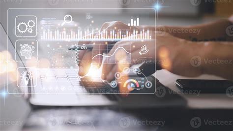 Data Scientists Man Programmer Using Laptop Analyzing And Development At Various Information On