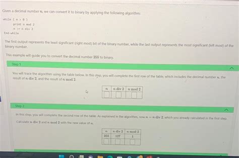 Solved Given A Decimal Number N We Can Convert It To Binary