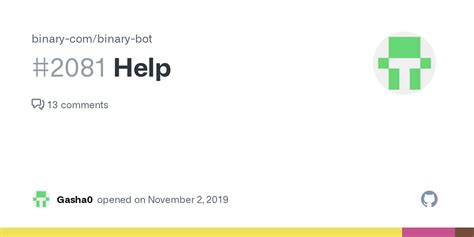 Help · Issue 2081 · Binary Combinary Bot · Github