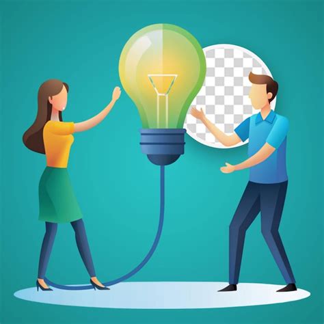 Premium Psd Big Idea Brainstorming Flat 3d Web