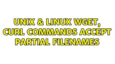 Unix And Linux Wget Curl Commands Accept Partial Filenames Youtube