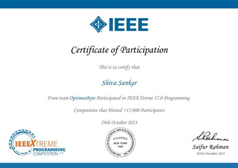 Shiva Sankar On Linkedin Ieeextreme17 Ieee Codingcontest