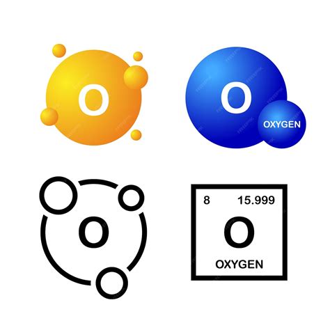 Premium Vector Oxygen Chemical Element O Or Oxygen Sign In A Periodic Table Vector Set