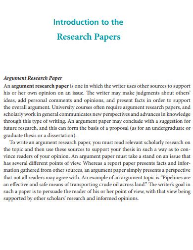 26 Research Paper Introduction Examples To Download