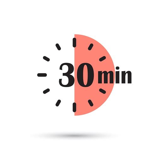 Premium Vector 30 Minutes On Stopwatch Icon In Flat Style Clock Face Timer Vector Illustration