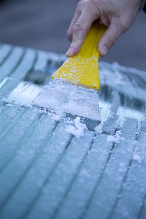 Frozen Window Stock Photo Image Of Clean Hand Remove 50295632