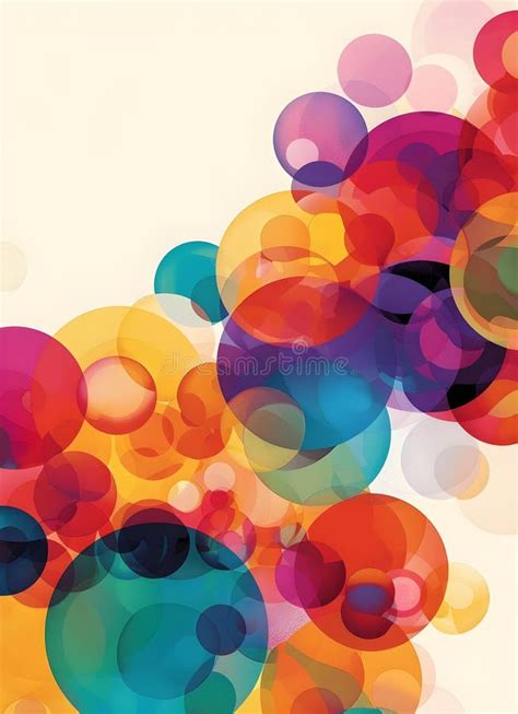 Colorful Overlapping Circles Abstract Illustration Generative Ai Stock Illustration
