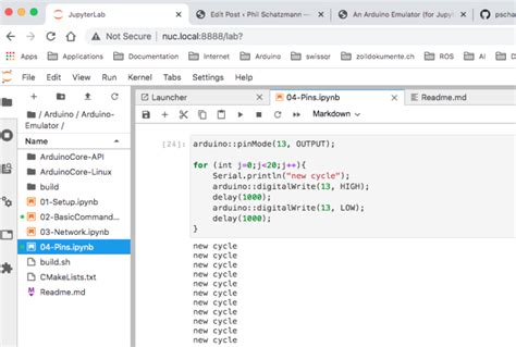an arduino c emulator for jupyter phil schatzmann
