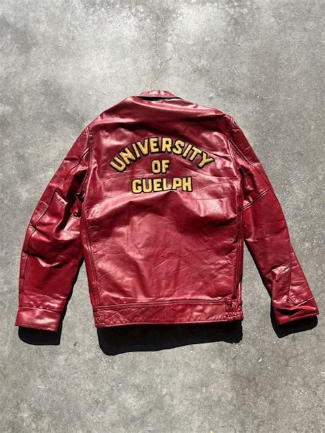 Vintage 1990s University Of Guelph Leather Jacket Grailed