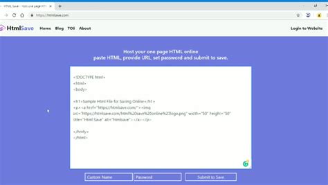 host html file for free on htmlsave free download