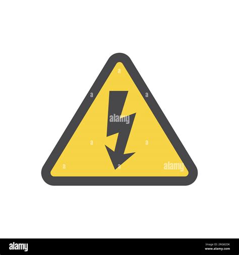 High Voltage Warning Sign Yellow Caution Vector Sign With Lightning Bolt Stock Vector Image