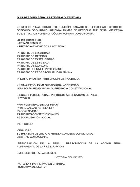 Guia Derecho Penal Parte Gral Y Especial 2 Pdf