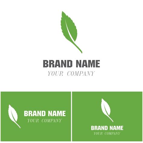 녹색 나무 잎 생태 자연 요소 벡터의 로고 프리미엄 벡터