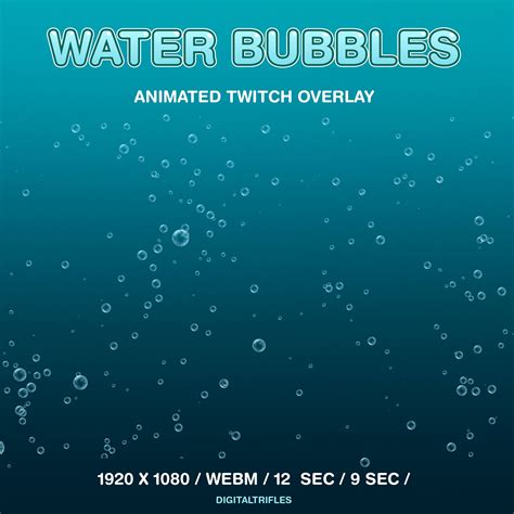 Animated Water Bubbles Twitch Overlay Air Bubbles Underwater Decor For Streamers And Vtubers