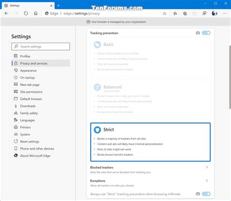 How To Turn On Or Off Tracking Prevention In Microsoft Edge Chromium