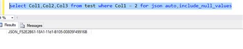 Return Json With Column Names In Sql Server 2016 Stack Overflow