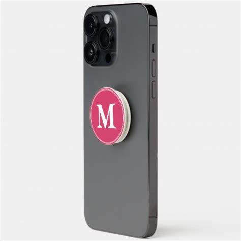 Custom Modern Girly Pink White Monogram Initial Popsocket Zazzle