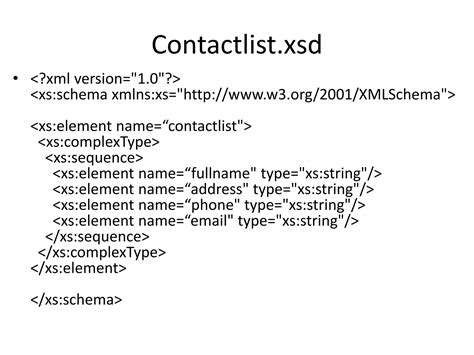 Service Oriented Architecture Unit 1 Xml Schema Ppt