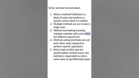 3rd Week Summary Concepts Covered In Java Program Coding Javaprogram Programming Javaclass