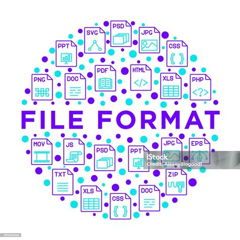 원 선 아이콘에서에서 파일 형식 개념 doc pdf php html png txt mov eps zip css js 현대