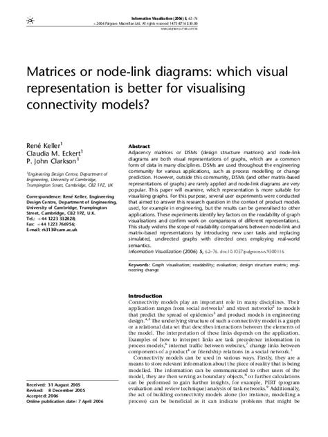 Pdf Matrices Or Node Link Diagrams Which Visual Representation Is