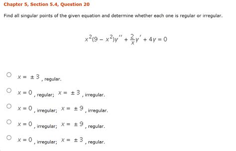 Solved Chapter Section Question Find All Singular Chegg