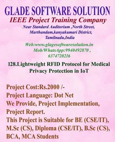 Lightweight Rfid Protocol For Medical Privacy Protection In Iot At Rs