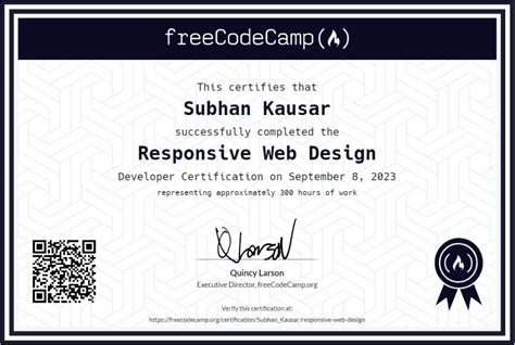 Subhan Kausar On Linkedin Freecodecamp Certificate