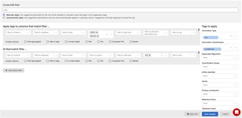 Creating Classification Rules Sql Data Catalog Product Documentation