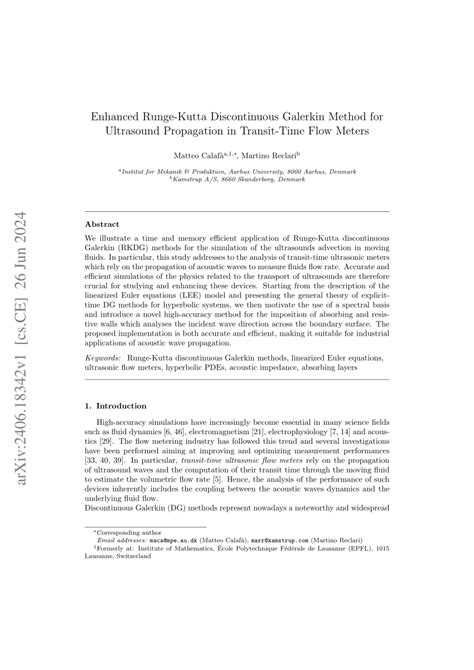 Pdf Enhanced Runge Kutta Discontinuous Galerkin Method For Ultrasound