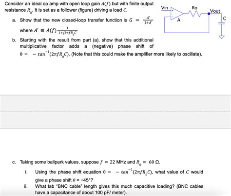 Consider An Ideal Op With Open Loop Gain A F But Chegg Com
