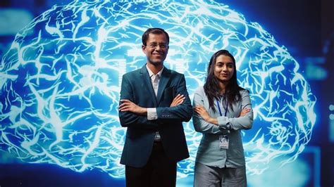 Premium Photo Portrait Of Smiling Team Of Technicians Implementing