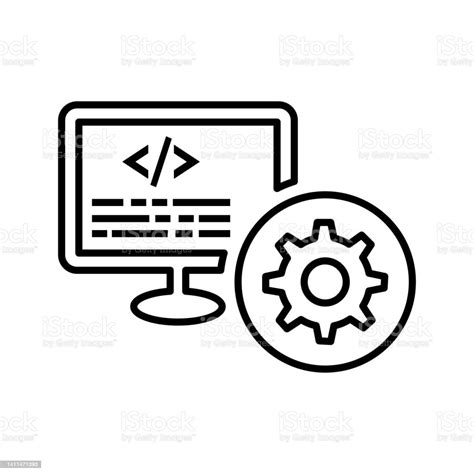 Coding Input Programming Line Icon Outline Vector Stock Illustration Download Image Now Istock
