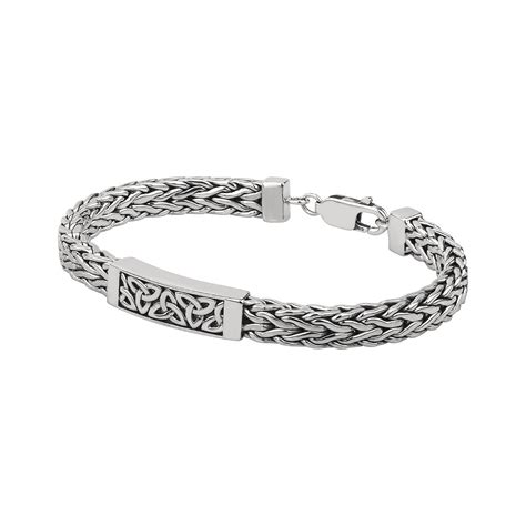 Mens Silver Celtic Trinity Knot Bracelet