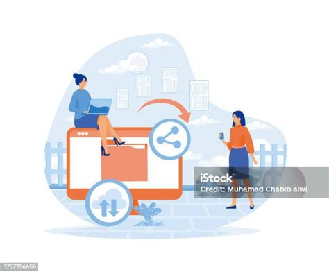 Concept Of Sharing File Data Transfer Transfer Of Documentation Cloud