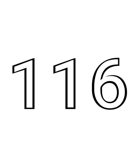 Black And White Color Numbers 116 56837768 Png