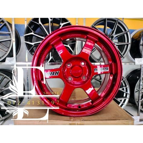 New Sport Rim 15 Inch Te37 Candy Red Rm880 4pc Myvi City Vios Viva