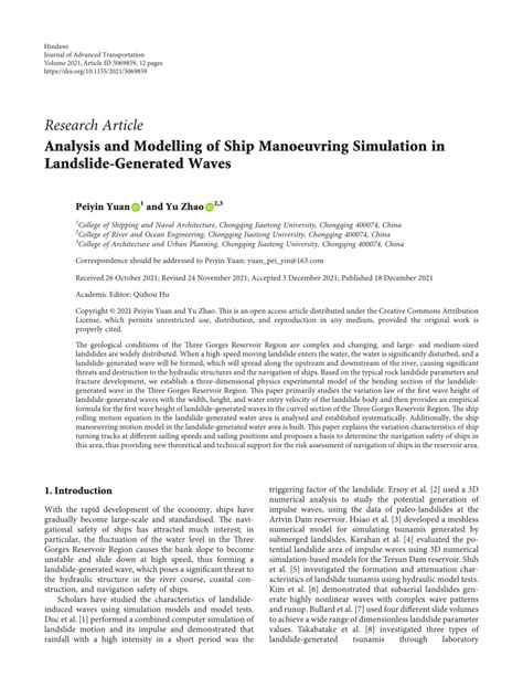 Pdf Analysis And Modelling Of Ship Manoeuvring Simulation In
